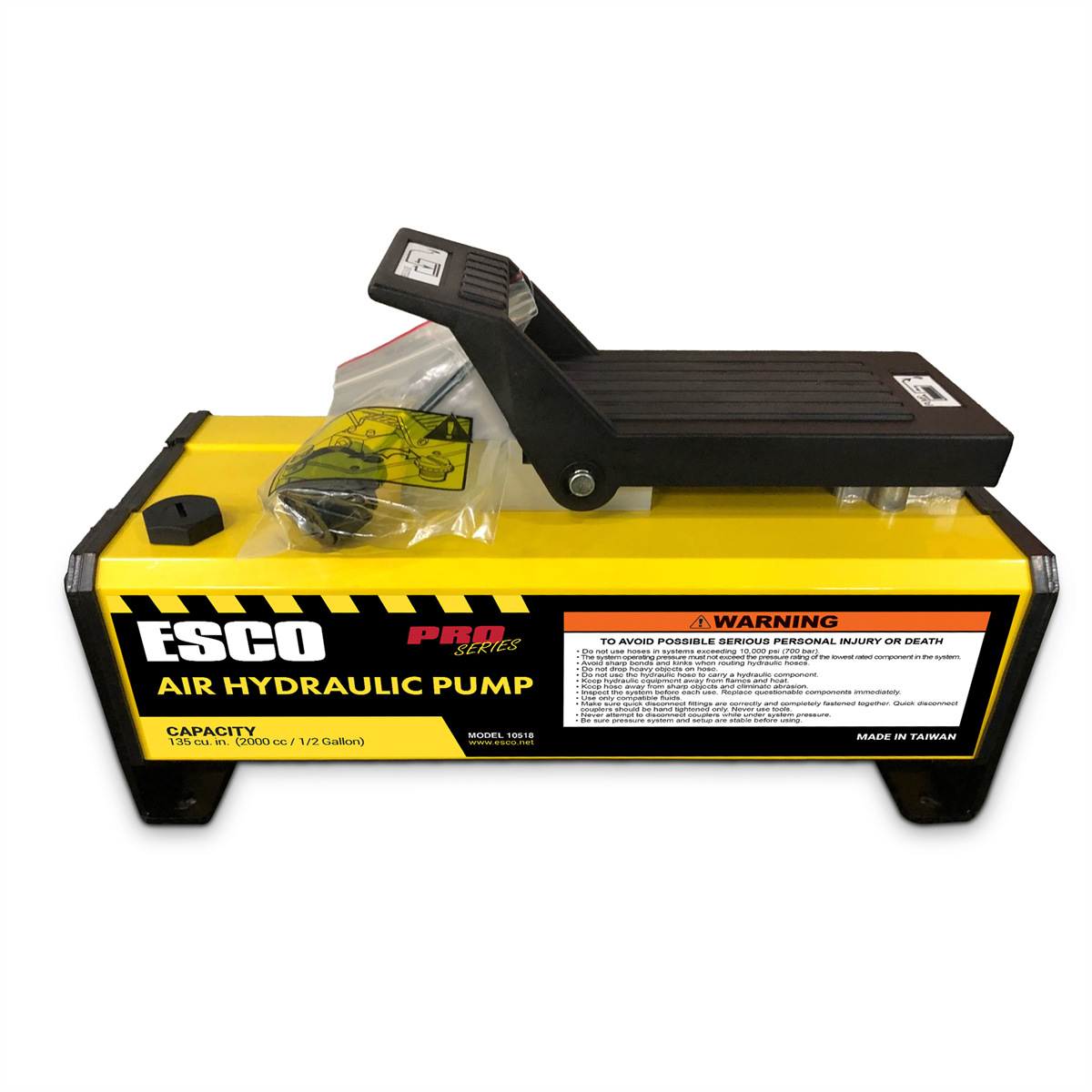 ESCO Pro Series 10;000 Psi Air Hydraulic Aluminum Pump; 1/2 Gallon; 13 ...
